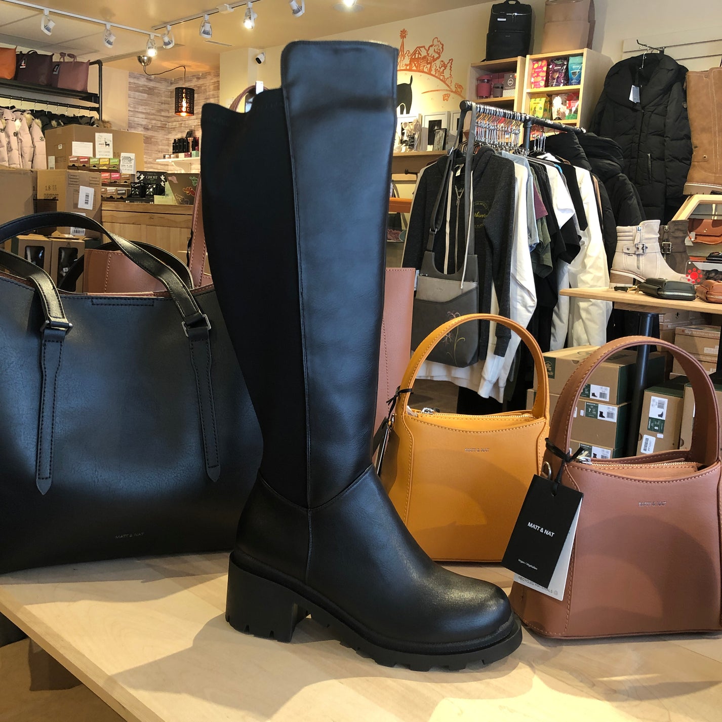 Orion Knee High Boot - Black | Aqua-Flex at The Grinning Goat Vegan ...